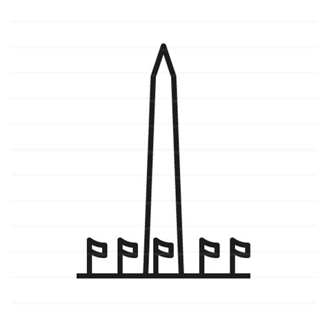 Washington Dc Usa Washington Monument Outline Landicons