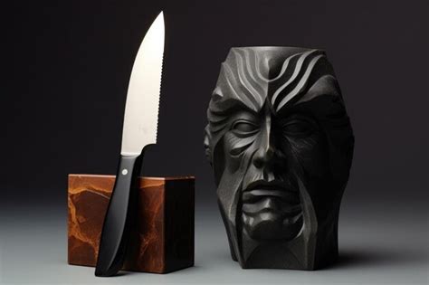 Premium Ai Image Ceramic Knife Sharpener With A Black Knife