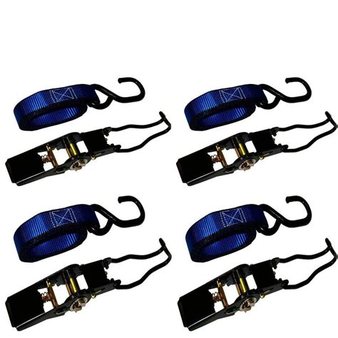 EVEREST 10 Ft X 1 In 1500 Lbs Ratchet Tie Down Strap 4 Pack U1003