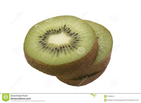 Fatia De Fruto De Quivi Fresco Isolado No Branco Imagem De Stock Imagem De Suculento Marrom