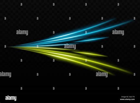 Gold And Blue Light Glare Beam A Sharp Curved Beam Reflection Sci Fi