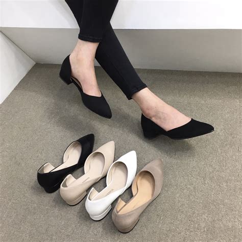 당일배송국산수제 가죽스웨이드 사이드 오픈 스틸레토 플랫 단화 3cm5cm 에이블리