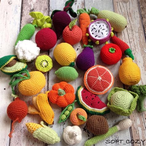 🍋🍐🍊 Набор Фрукты-Овощи ️Материалы - 100% хлопок, который является ...