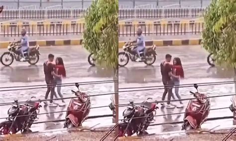 Viral Video झमाझम बारिश में भीगते कपल्स का वायरल डांस तू है तो मुझे