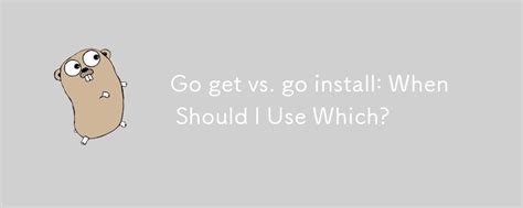 Go Get 與 Go Install:我什麼時候應該使用哪一個? Golang Php中文網 Go Get 與 Go Install:我什麼時候應該使用哪一個? Golang Php中文網