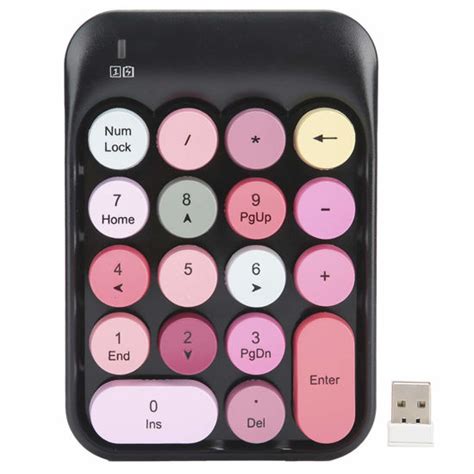 Getuscart Numeric Keypad 2 4ghz Wireless Number Pad 18 Keys Colorful Chocolate Keycap Mini