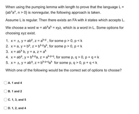 solved when using the pumping lemma with length to prove