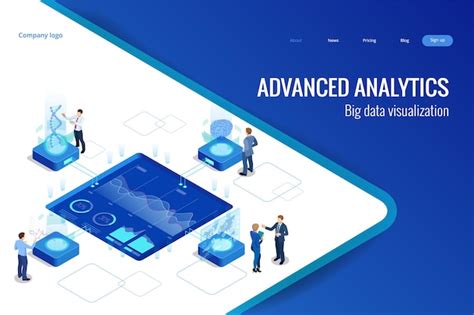 Premium Vector Isometric Big Data Network Visualization Advanced