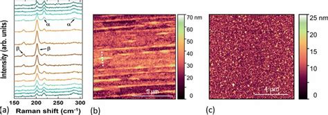 A Raman Spectra Measured Across One Of The β Ga2o3 Filaments B