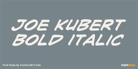 Joe Kubert Bold Italic Font Style By Comicraft Fonts Font Bros