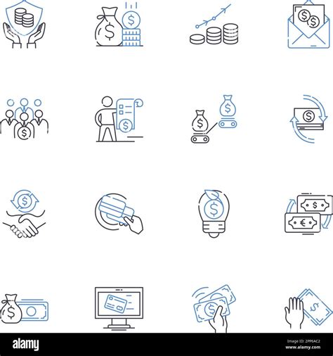 Saving Strategy Line Icons Collection Frugality Budgeting Planning