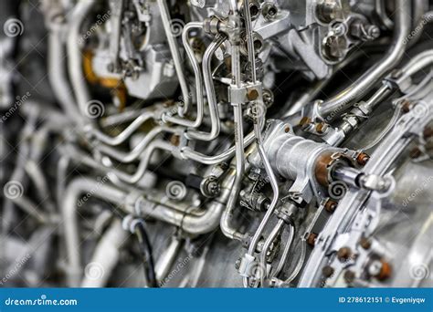 Jet Engine Airplane Engine Side View Close Up Stock Image Image Of