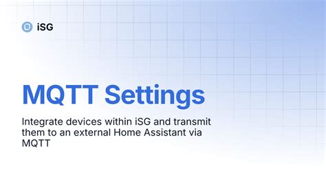 Mqtt Settings Isg