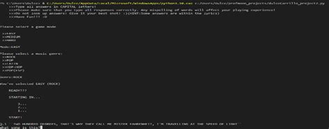 github cfdulce pyproject2 python project guess the song by the lyrics