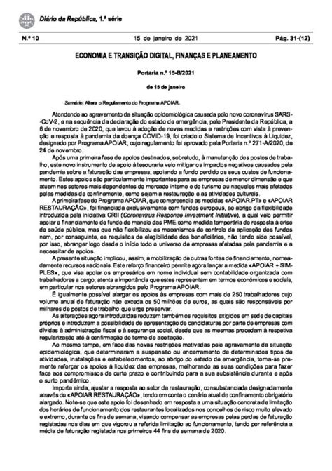 Portaria n º 15 B 2021 de 15 01 Jopac Empresa de Contabilidade