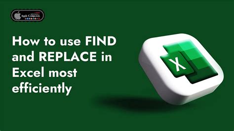 how to use find and replace in excel most efficiently apple computers