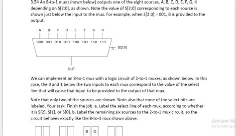 Solved 354 An 8 To 1 Mux Shown Below Outputs One Of The