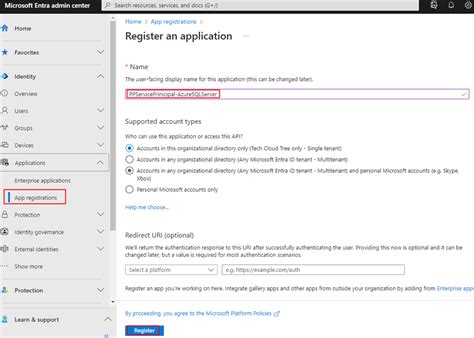 how to use service principal authentication with sql connector in power