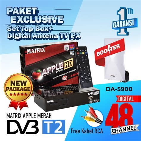 Jual Set Top Box TV Digital Matrix Apple DVB T2 Antena TV Digital PX