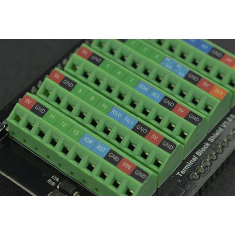 terminal block shield for arduino robotshop