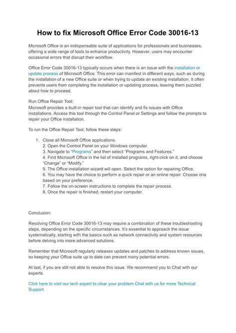 Ppt How To Fix Microsoft Office Error Code 30016 13 Powerpoint Presentation Id12793899