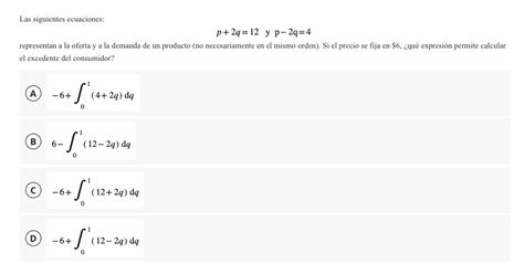 Las Siguientes Ecuaciones P 2 Q 12 Y P 2 Q 4 StudyX
