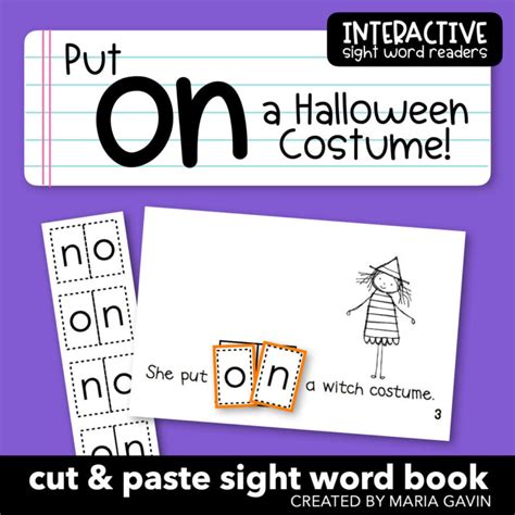 Halloween Emergent Reader Sight Word Book Put On A Halloween Costume