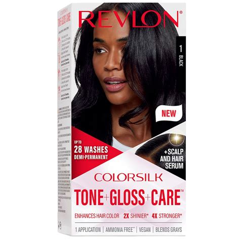 Revlon Colorsilk Tone Gloss Care Demi Permanent Hair Color 1 Black