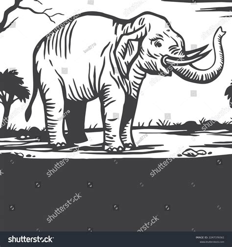 Elephant Vector Art Full Body Stock Vector Royalty Free Shutterstock