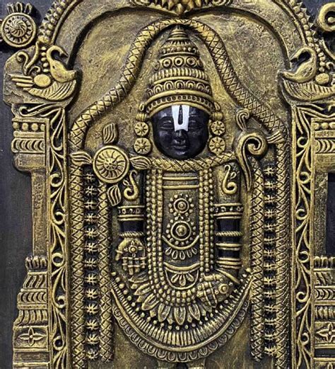 Buy Tirupati Balaji Relief Wall Mural In Golden By Artociti Online