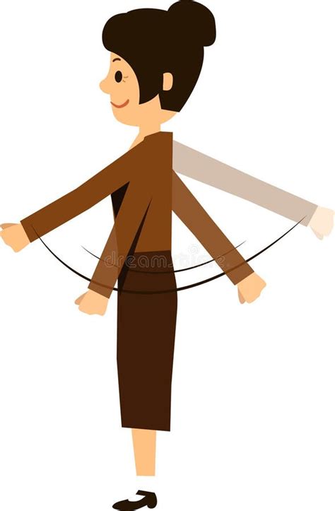 Old Woman Swing Arm Side Exercise Animation Stock Vector Illustration