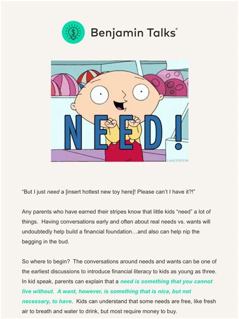 Benjamin Talks Needs Vs Wantsan Easy Explanation Milled