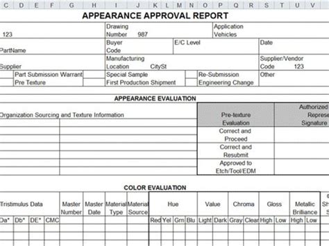 Ppap Template Ppap Forms In Excel Ppap Templates Aiag 4th Ed Compatible