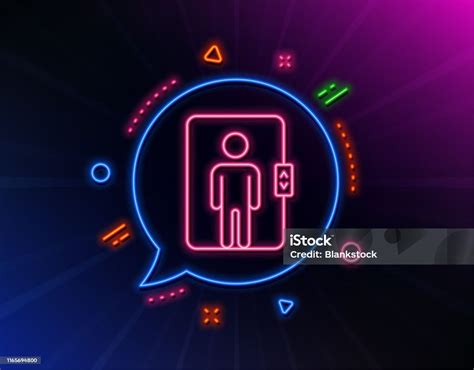 엘리베이터 라인 아이콘입니다 교통 리프트 표지판 벡터 고급에 대한 스톡 벡터 아트 및 기타 이미지 고급 기포 네온 Istock