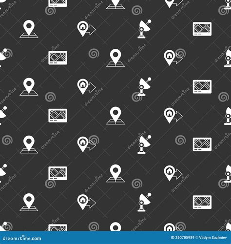 Set Radar Gps Device With Map Folded Location Marker And Location