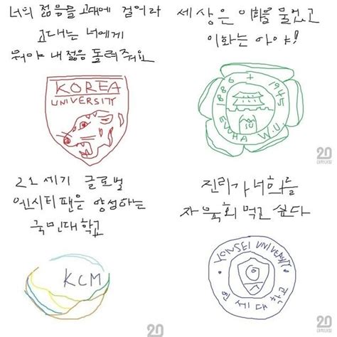 잘 모르는 대학교 슬로건 모음 서울대 누군가 조국의 미래를 묻거든 고개를 들어 관악을 보게 하라 고려대 너의 젊음을 고대에 걸어라 고대는 너에게 세계를 걸겠다