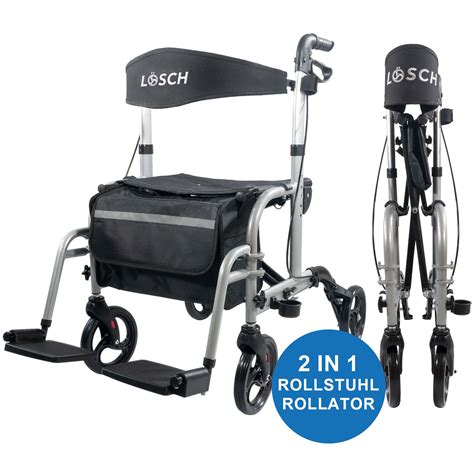 Lösch Reha Rollator Rollstuhl Twin 2in1 LOS 20000