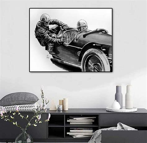 Cyclecar Matchless Morgan Tableau Poster Lavis Encre De Chine Philippe Lepape