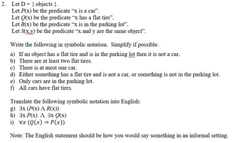Solved Let D Objects Let P X Be The Predicate X Is Chegg Com