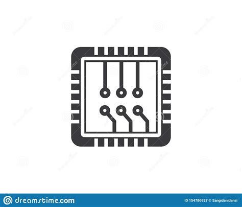 Circuit Board Line Cpu Chip Icon Logo Illustration Vector Stock Vector Illustration Of Chip