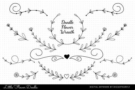 Doodle Flower Clipart Graphic Graphic By DigiArtSunfly Creative Fabrica