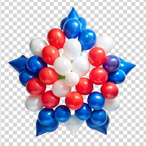 Balón de estrella patriótica en colores rojo blanco y azul sobre un