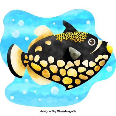 Clown Trigger Fish Vector Free Download