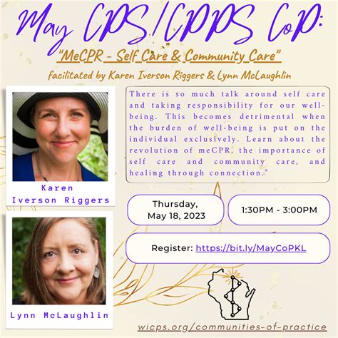 “mecpr Self Care And Community Care” May 2023 Cps Cpps Community Of Practice Wisconsin Peer