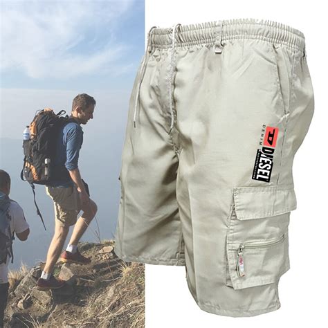 남성용 작업용 반바지 멀티 포켓 탄성 허리 조깅 반바지 하이킹 느슨한 야외 피트니스 스포츠 의류 Aliexpress