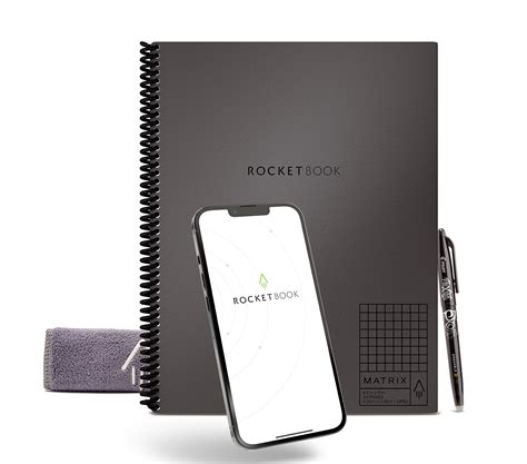 Rocketbook Matrix Smart Reusable Graph Notebook Eco Friendly Digitally Connected