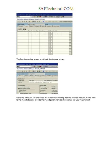 Step By Step Creation Of A Bapi In Detailed Steps With Scr Pdf Operating Systems Computer
