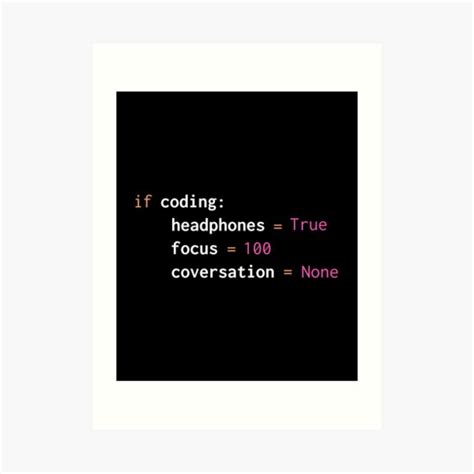 Python Programming Product With Funny Python Coding Print Art Print