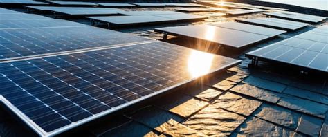 a close up of a solar panel array capturing sunlight on a rooftop