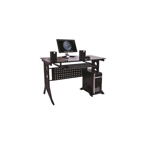 Glass Top Computer Desk With Tempered Glass Am121gen36 Riaz Computer